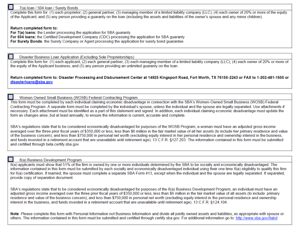 How to Complete an SBA Form 413 Personal Financial Statement Correctly ...